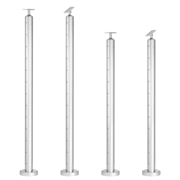 Welded Stainless Square Railing Posts - Key West