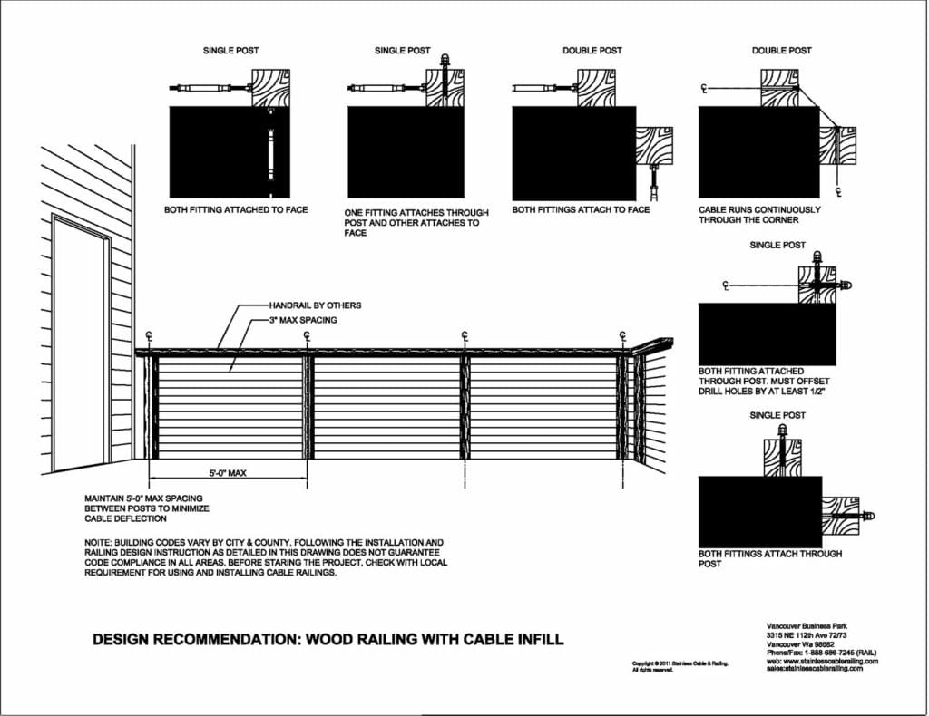 CableViewTM Wood | Stainless Cable Railing