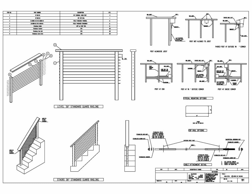 CableViewTM Wood | Stainless Cable Railing