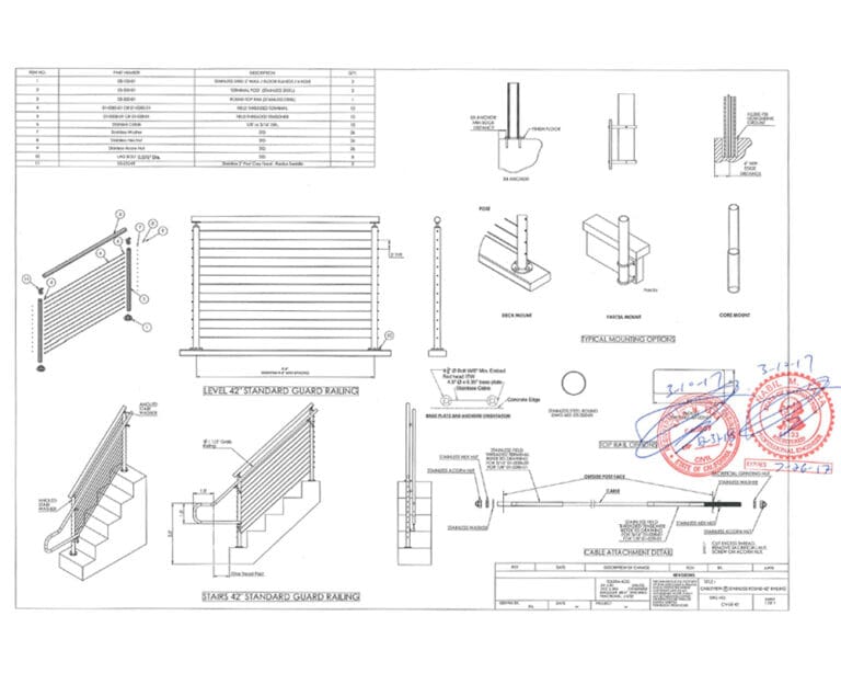 Cable Railing Engineering Documents